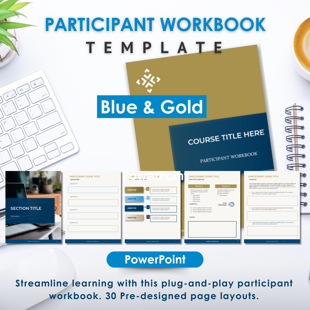 Participant Workbook Blue & Gold PPT for Trainers