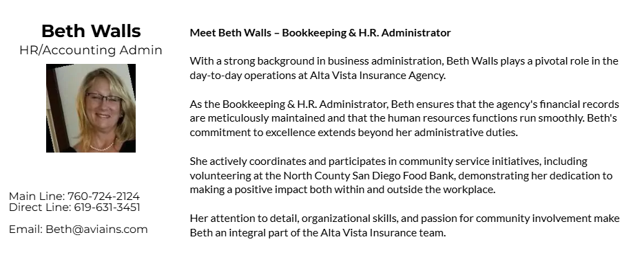 Beth Walls - Alta Vista Insurance Agent