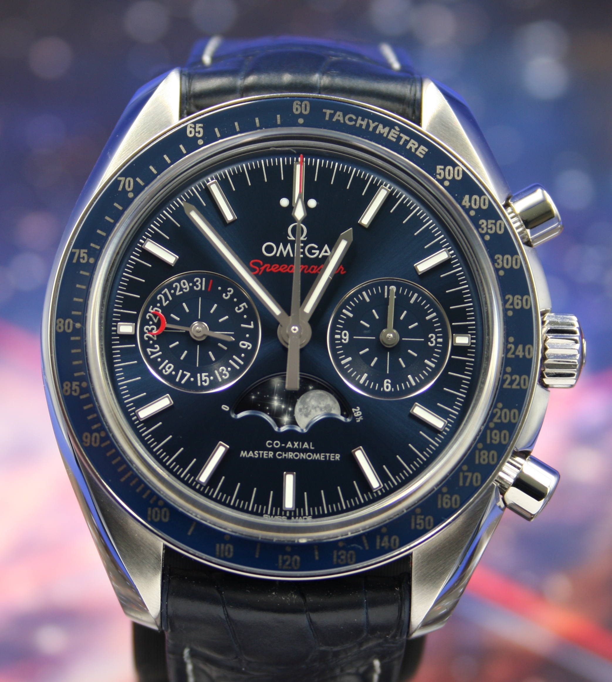 Omega Speedmaster MoonPhase Blue Dial w/sp Moon III