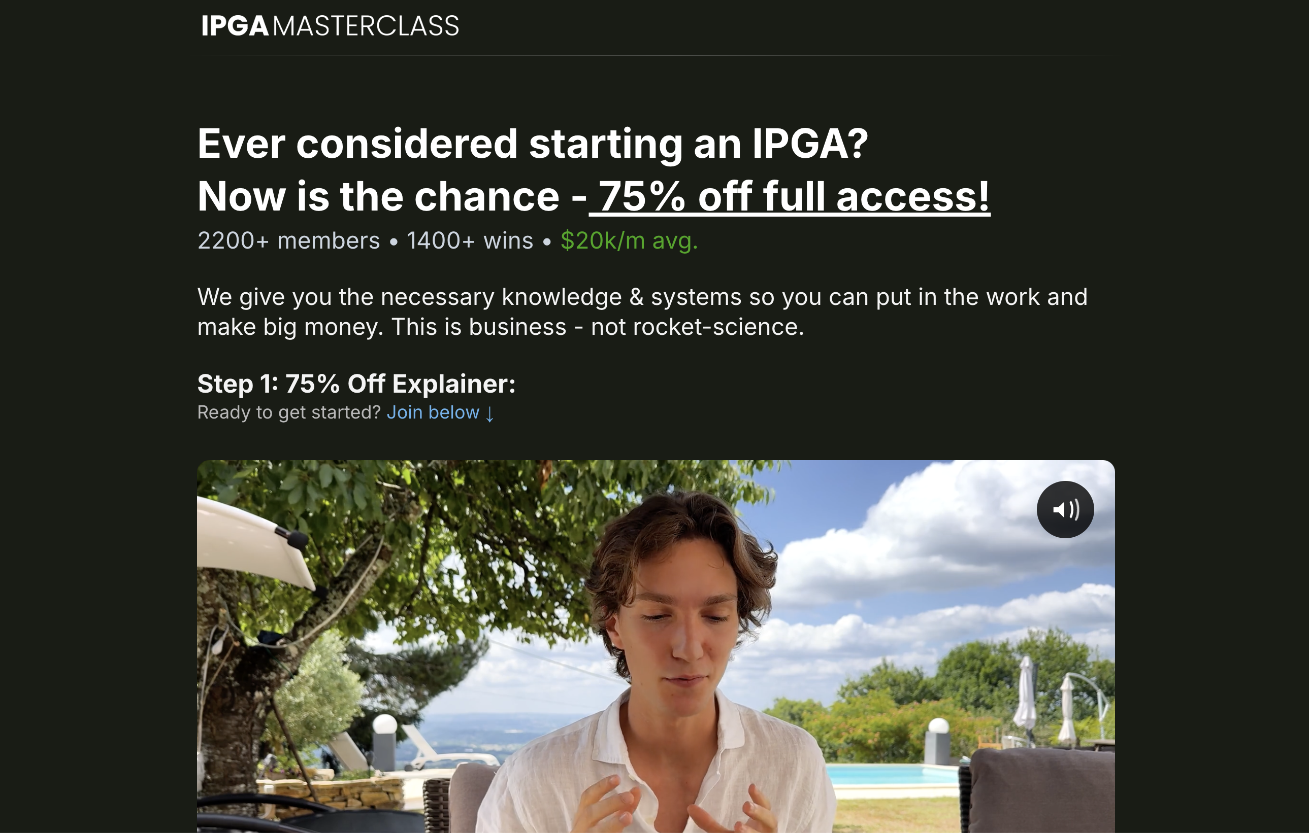 IPGA Masterclass - Now is the chance - 75% off full access!