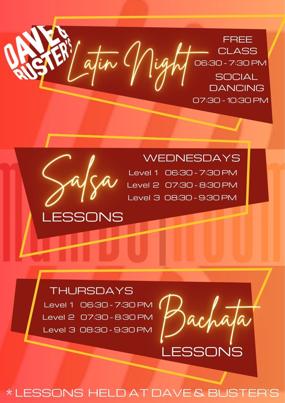 HR Salsa Class Schedule