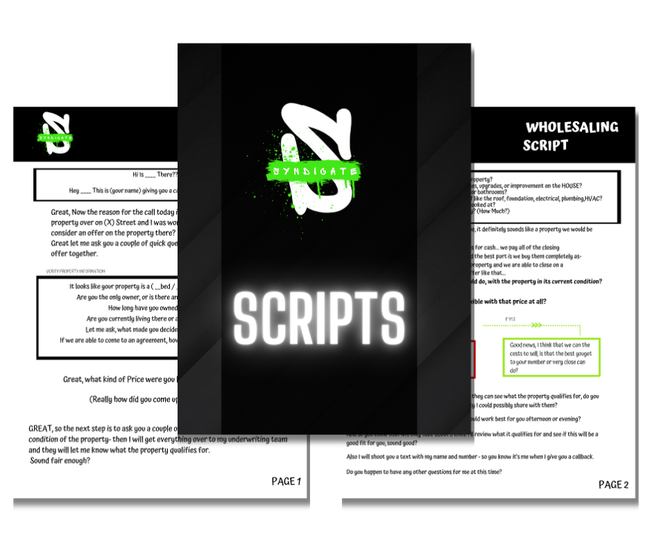 FREE Real Estate Wholesaling Scripts