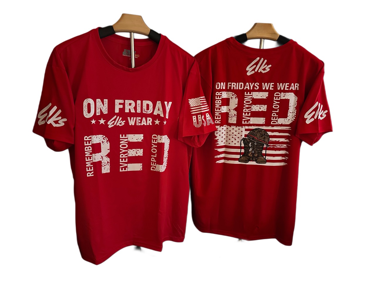 RED Friday Elks T-Shirt – Remember Everyone Deployed | Support Our Tr