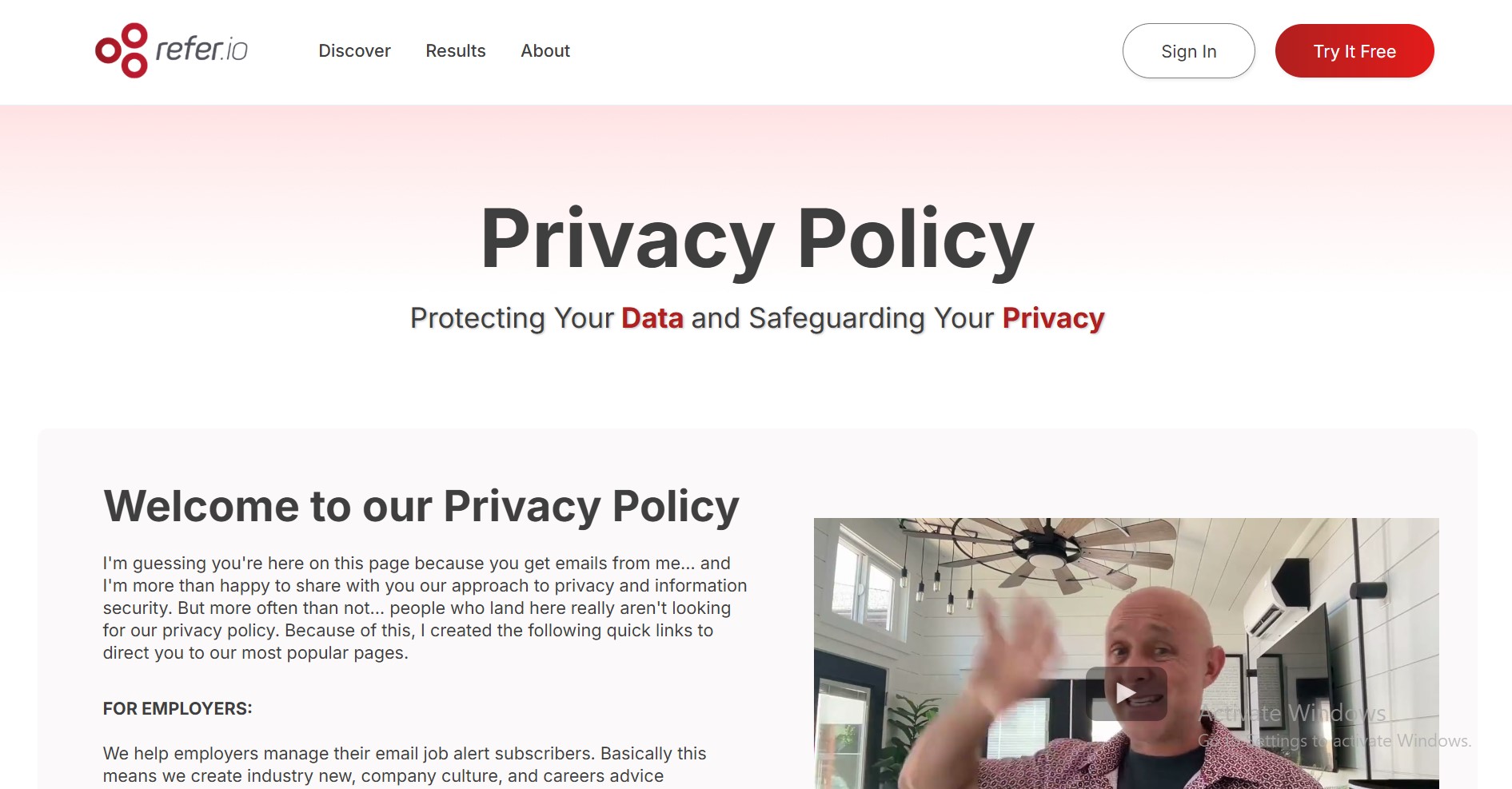 Privacy Policy | Refer.io - Your Data, Your Rights