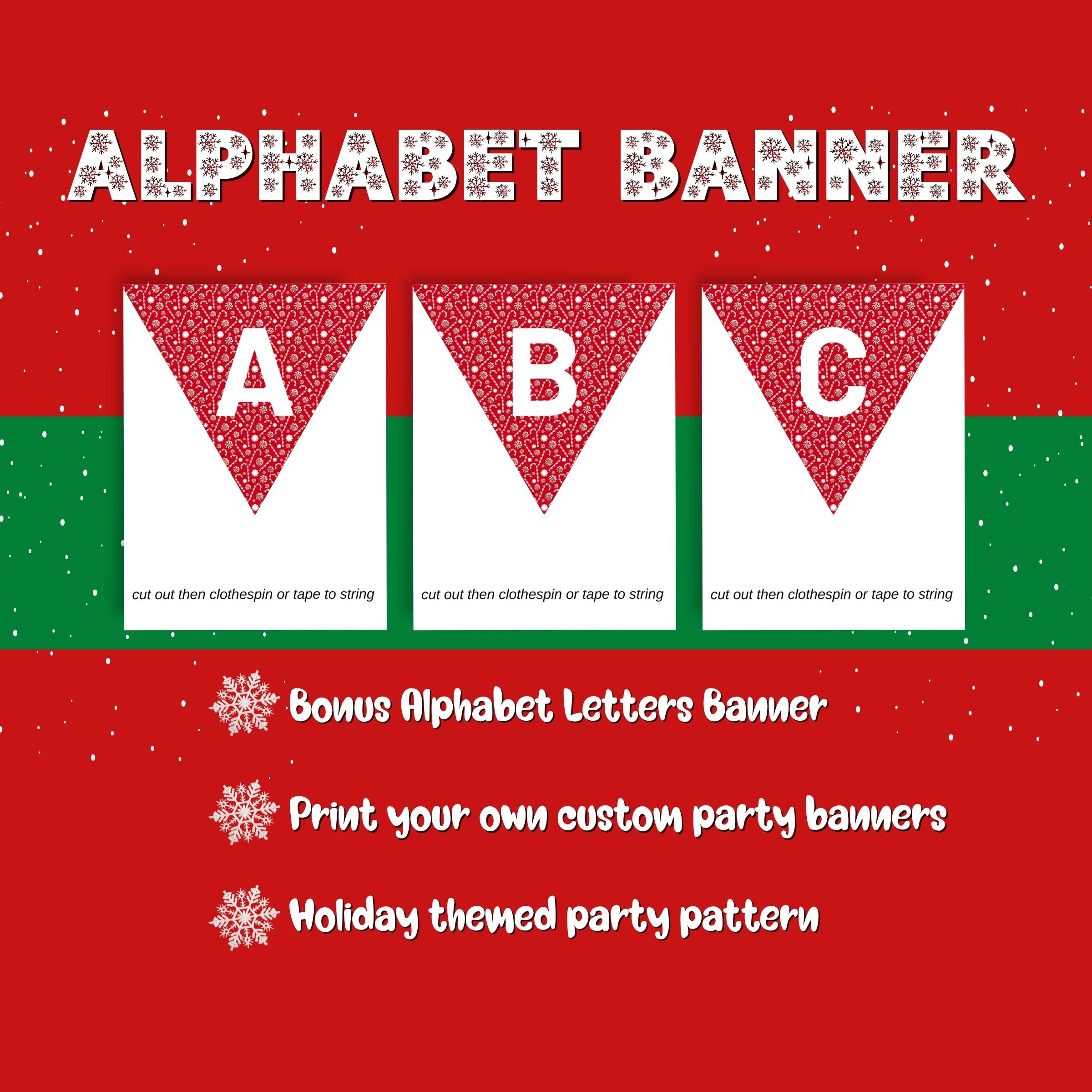 Christmas Alphabet Banner - Red