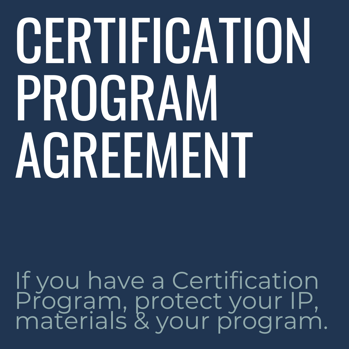 Certification Program Agreement