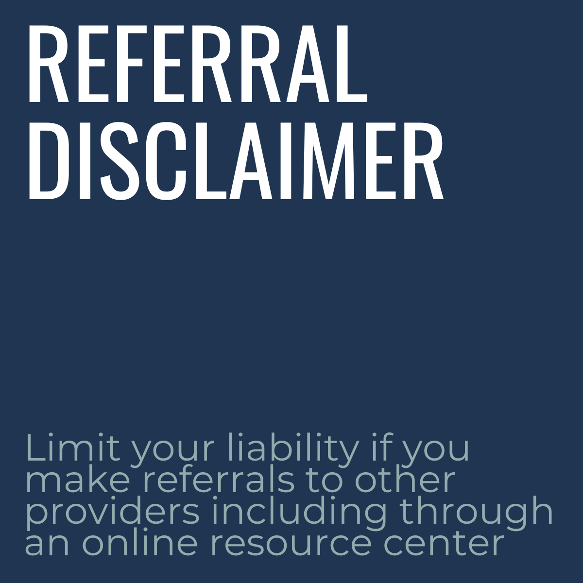 Referral Disclaimer