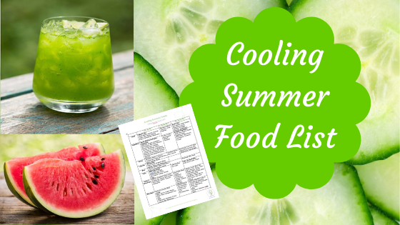 Cooling Summer Foods List