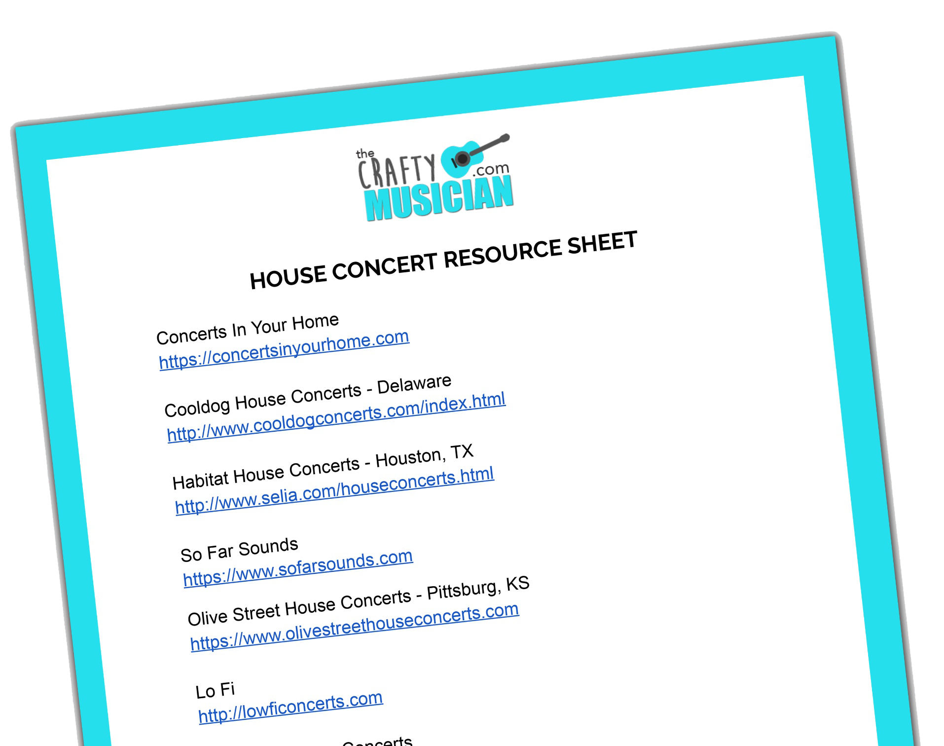 House Concert Resource List