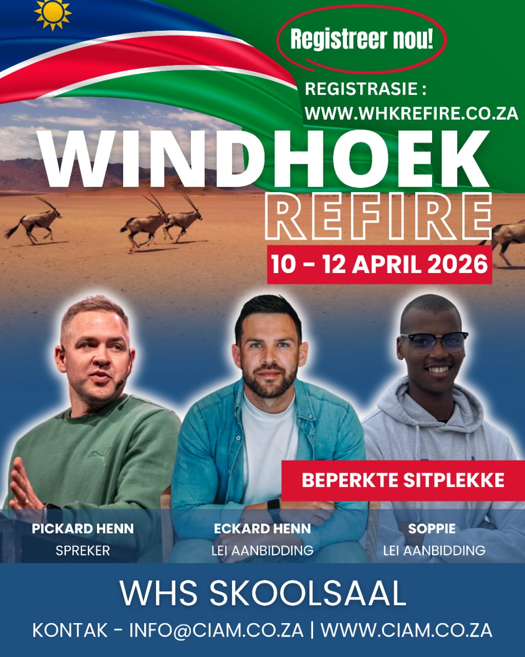 WHK REFIRE26 | 10–12 April | Windhoek High School, Windhoek, Namibia