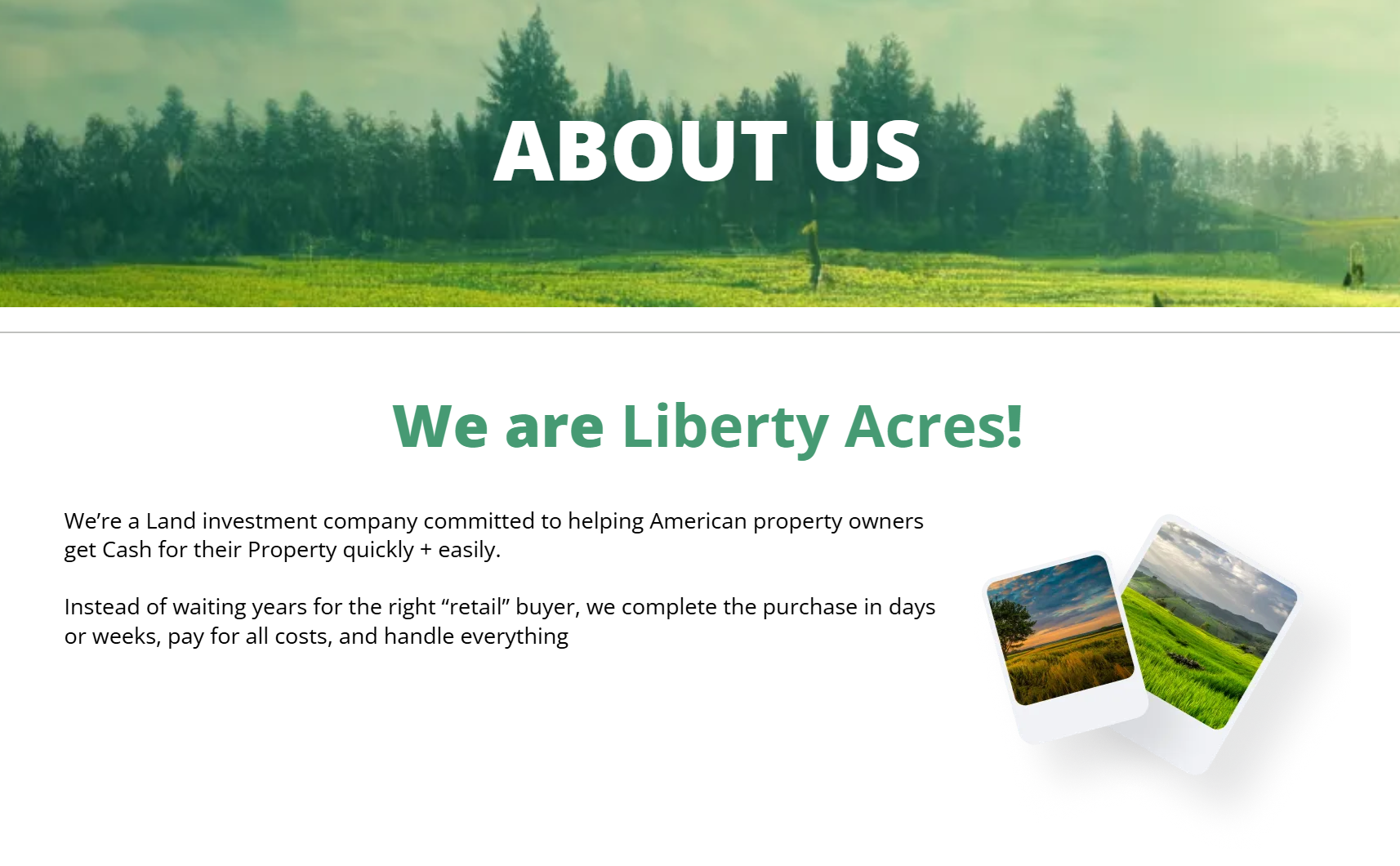 About Liberty Acres | Trusted Land Buyers