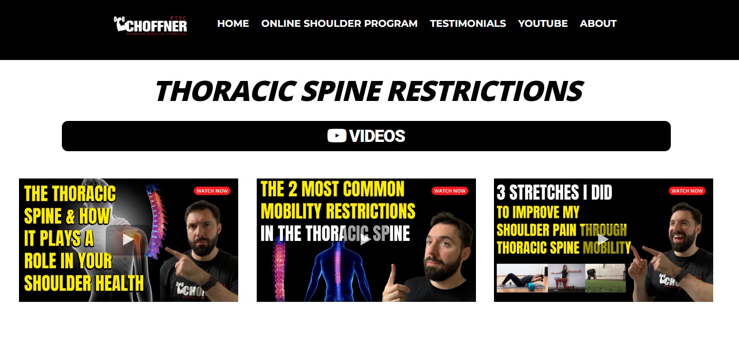 Thoracic Spine Restrictions Page
