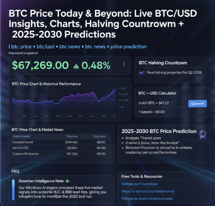 BTC Price Today: Live BTC/USD Chart, Predictions & Halving Countdown