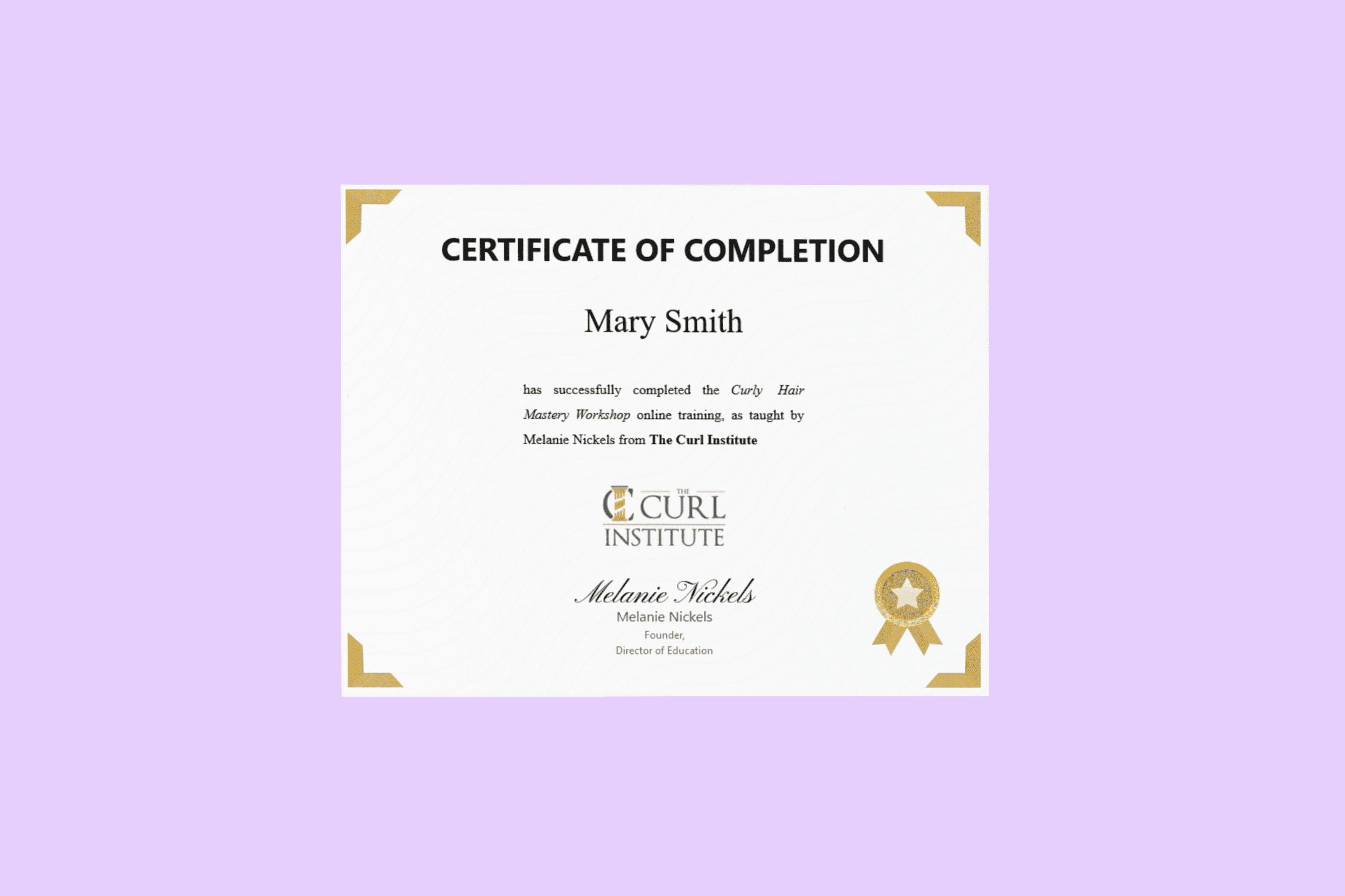 Curly Hair Mastery Workshop Completion Certificate - Boost Your Career