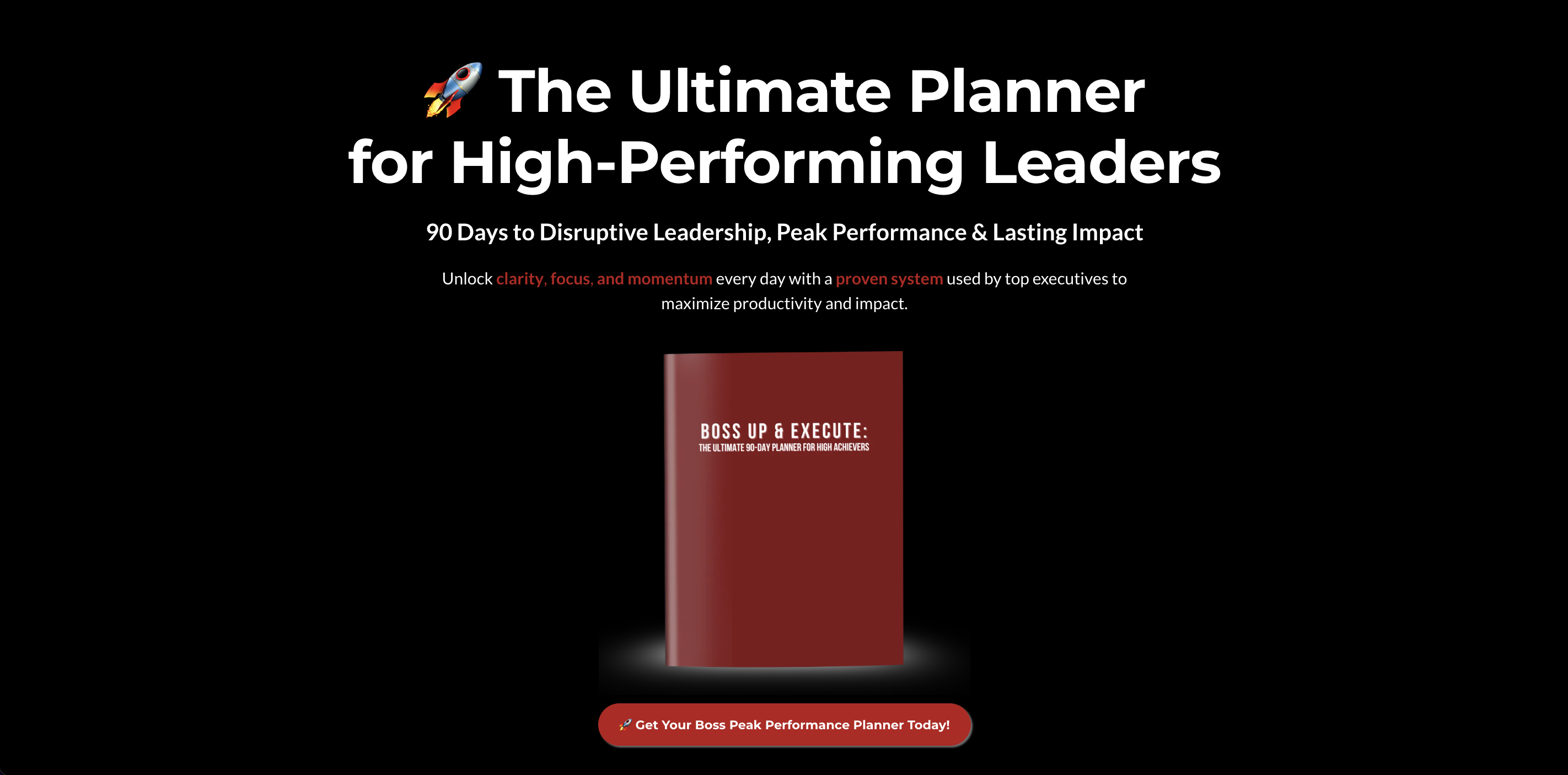 Boss Peak Performance Planner | Order Now