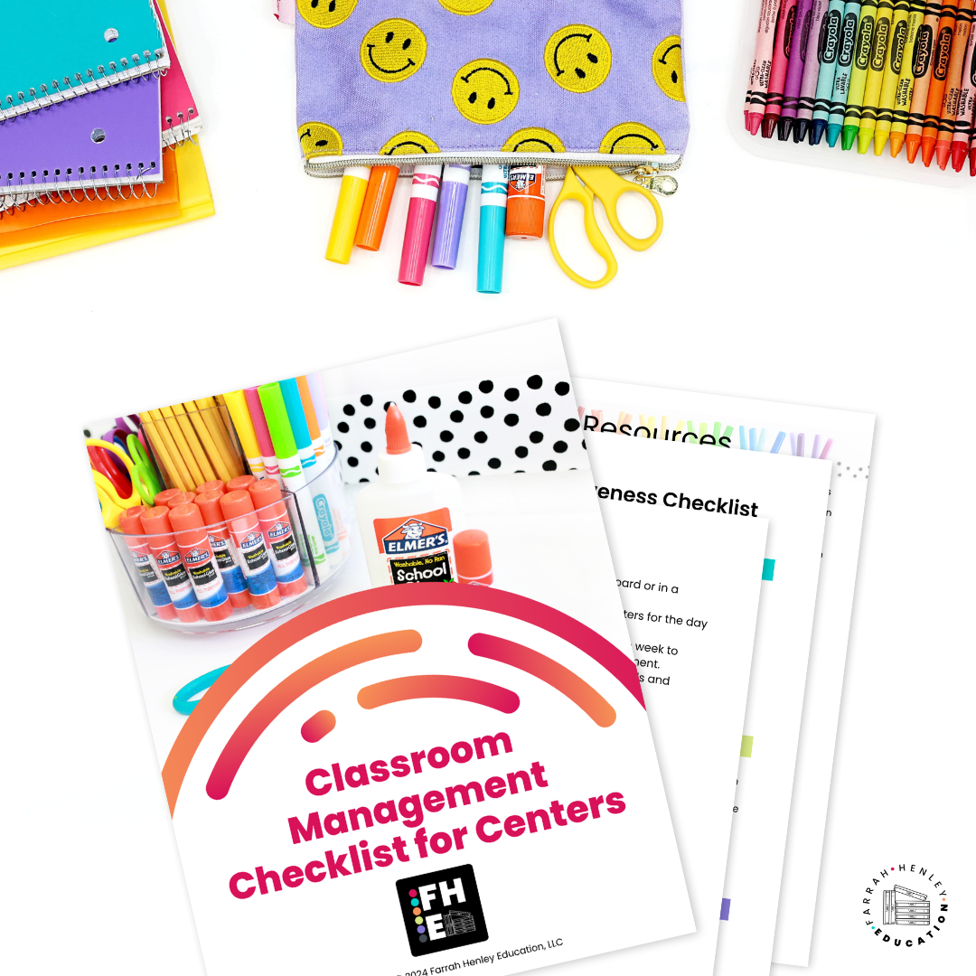 Classroom Management Checklist for Centers