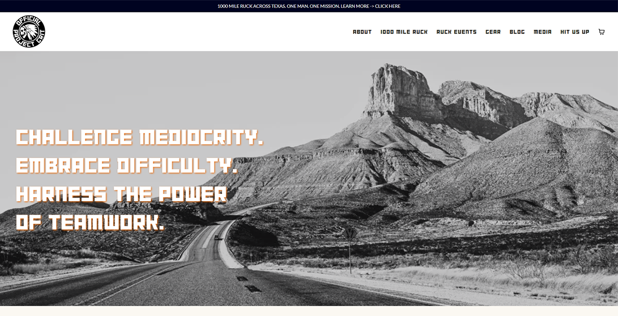 Official Project Grit — 1000 Mile Ruck Across Texas & Ruck Events