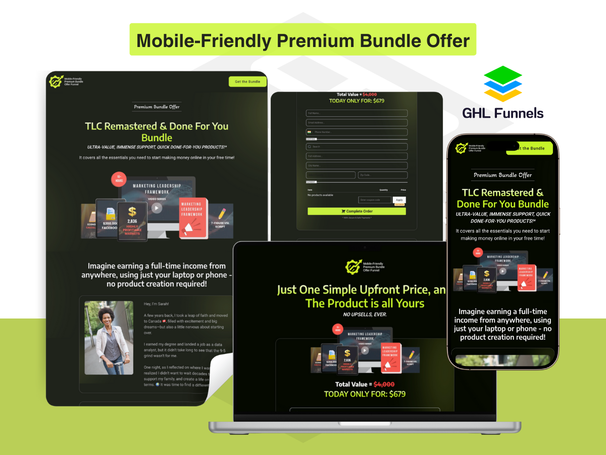 GoHighLevel - Mobile-Friendly Premium Bundle Offer Funnel