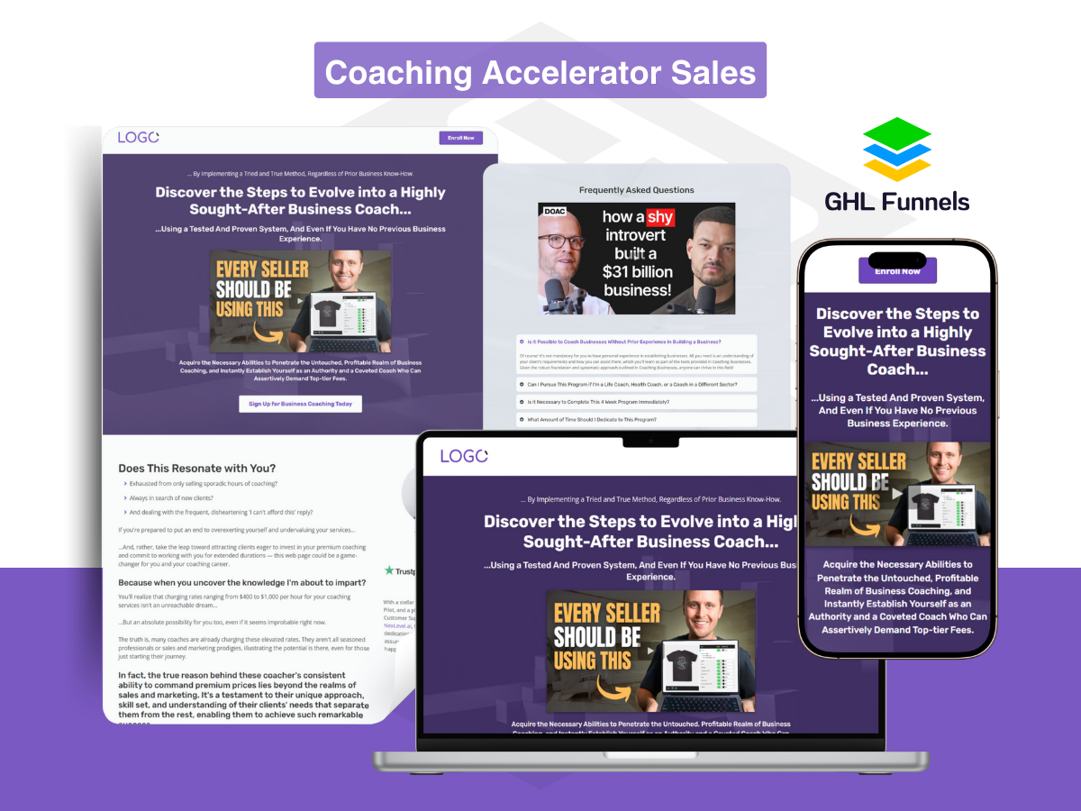 Coaching Accelerator Sales Funnel - GoHighLevel Funnel Templates
