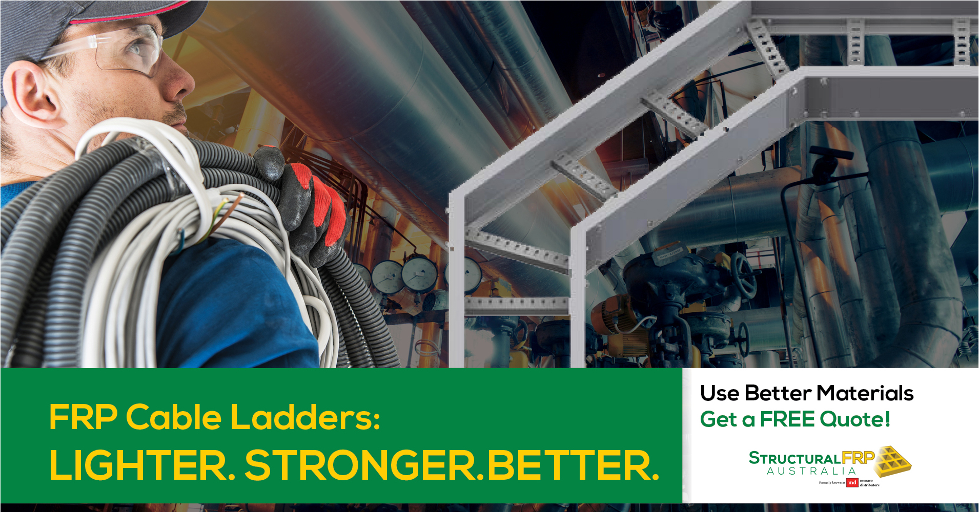 FRP GRP Cable Ladders | Heavy Duty NEMA 2 | Structural FRP Australia