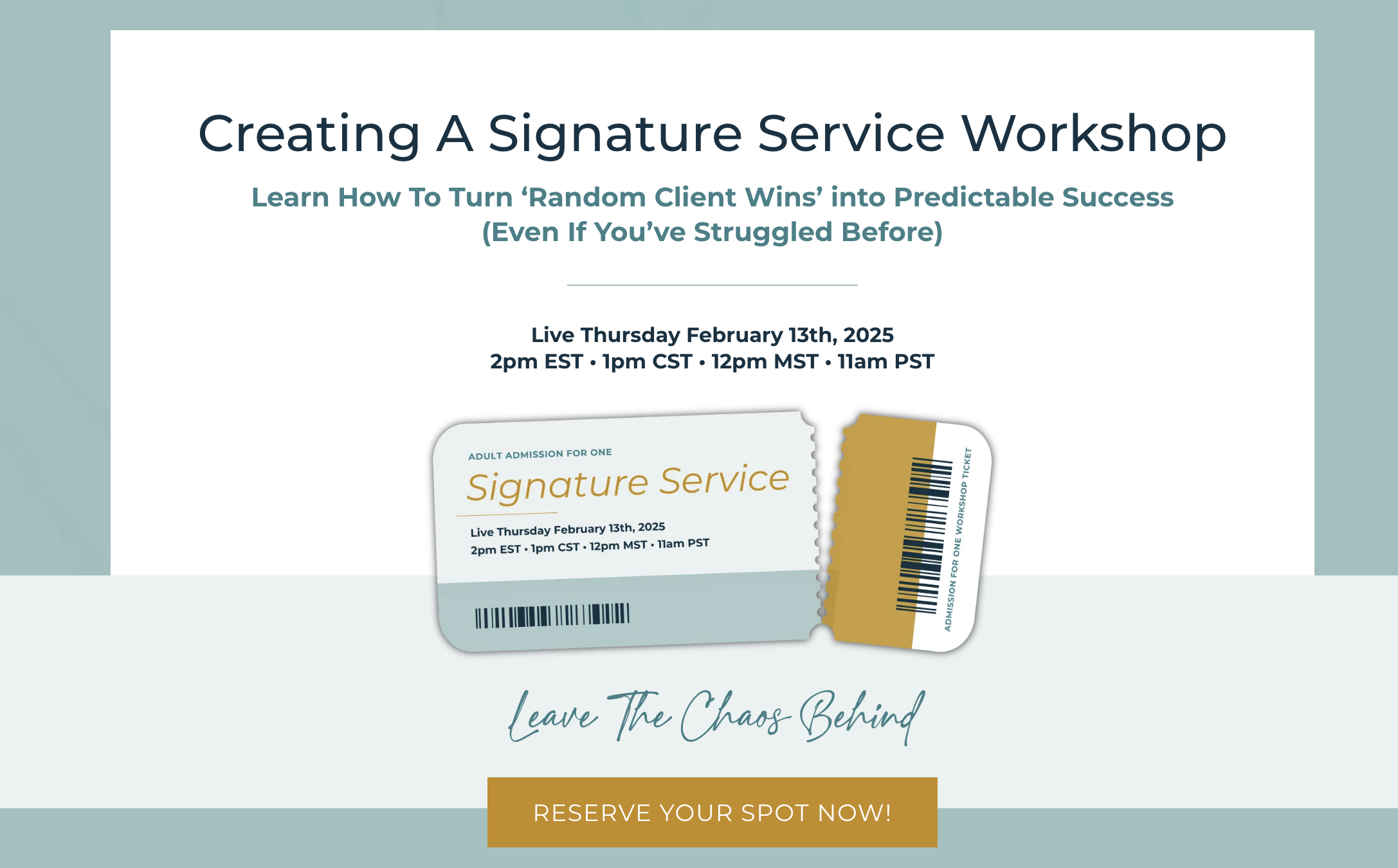 Signature Service Workshop