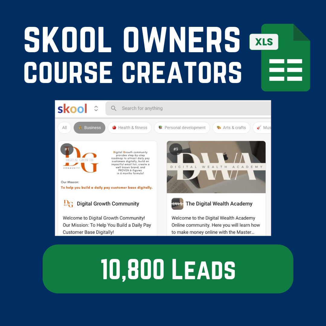 Skool Creators Email List for sale