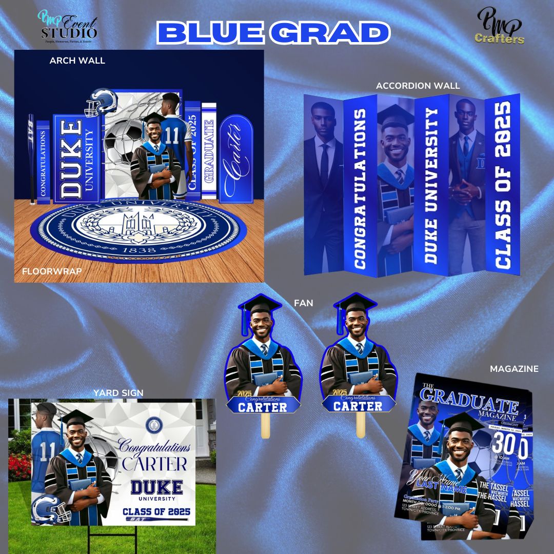 Blue Grad Party Décor