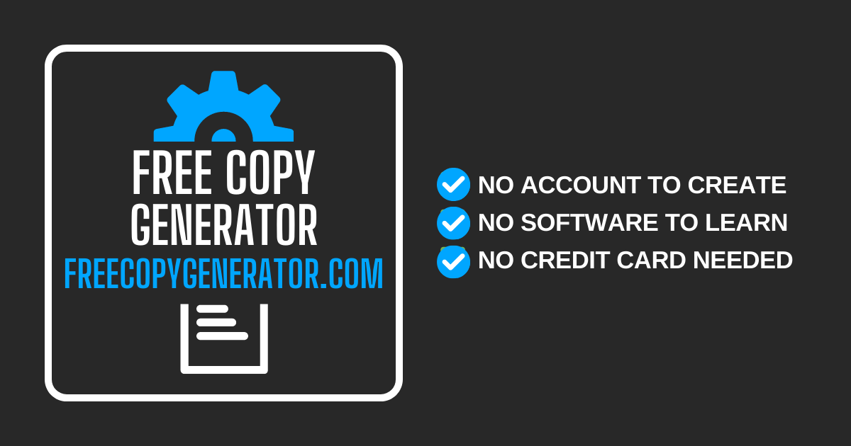 FREE Copy Generator