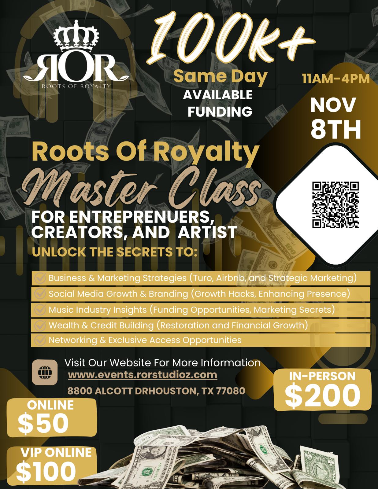 Master Class: $100K Funding Secrets | ROR Studioz Houston