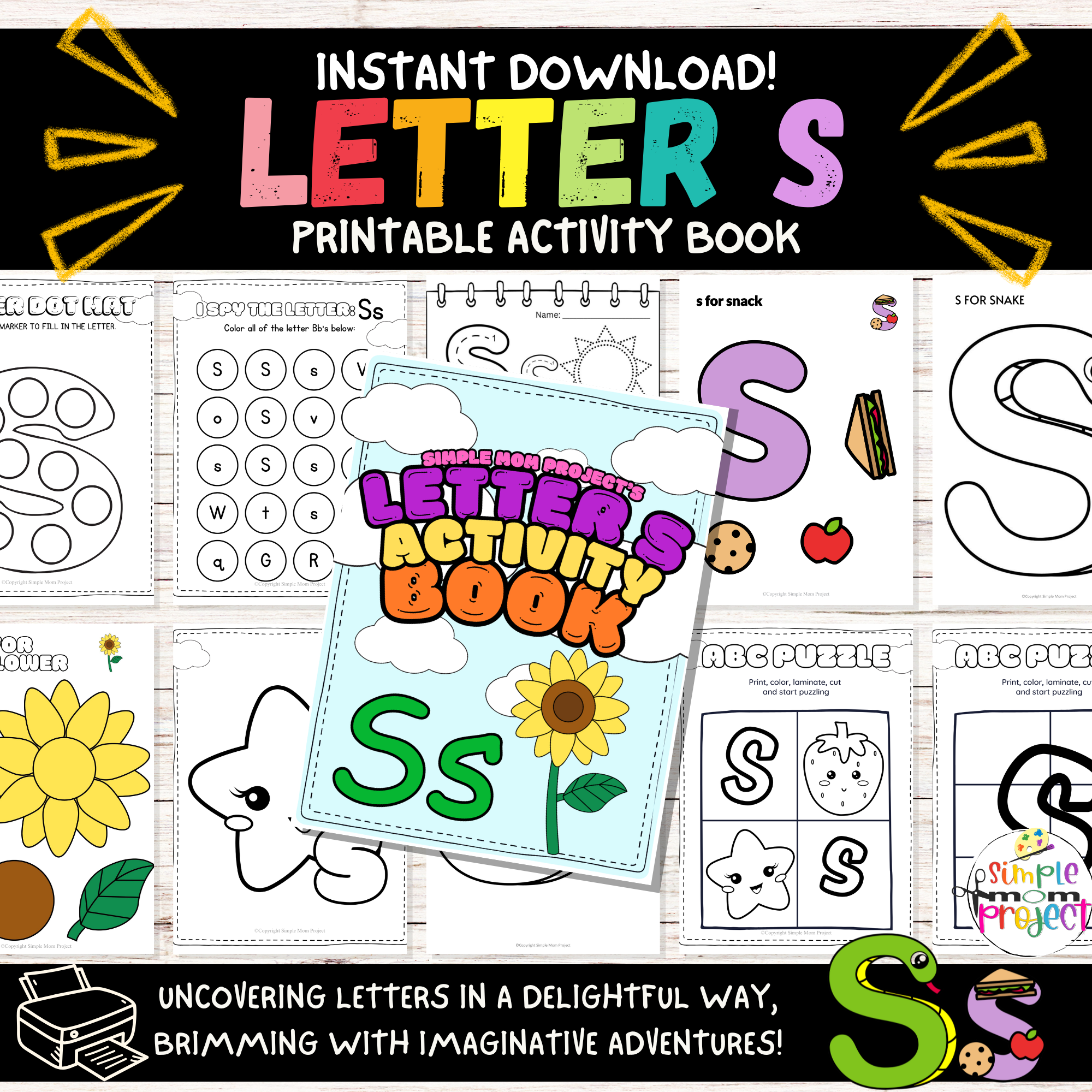 Letter S Activity Printable Book | Letter S Worksheets