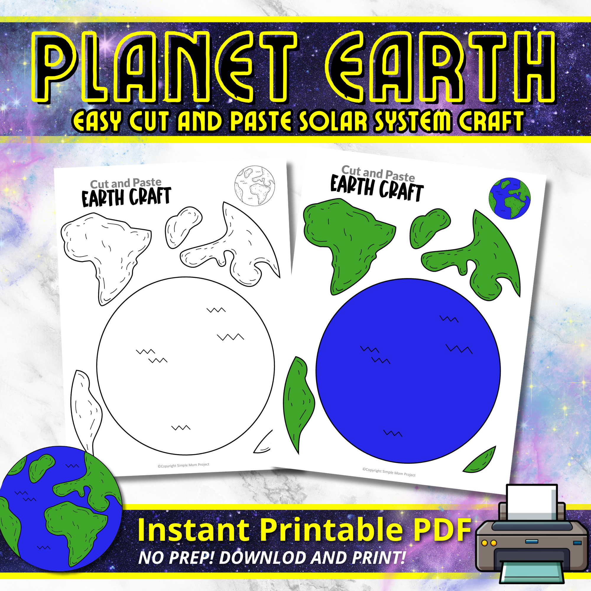 Earth Cut and Paste Craft | Earth Printable | Fun Earth Activity