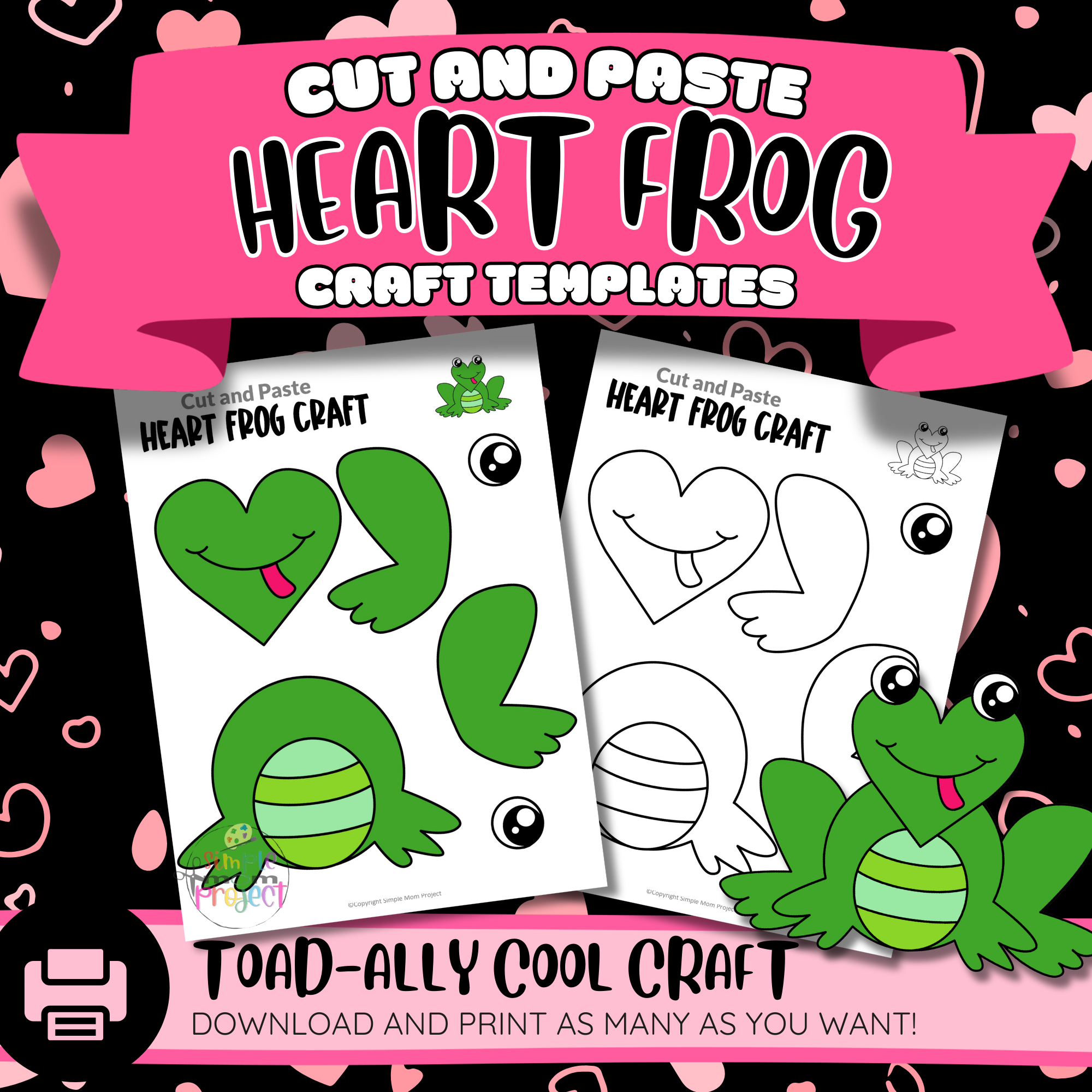 Jump in Love With This Printable Heart Frog Cut and Paste Craft