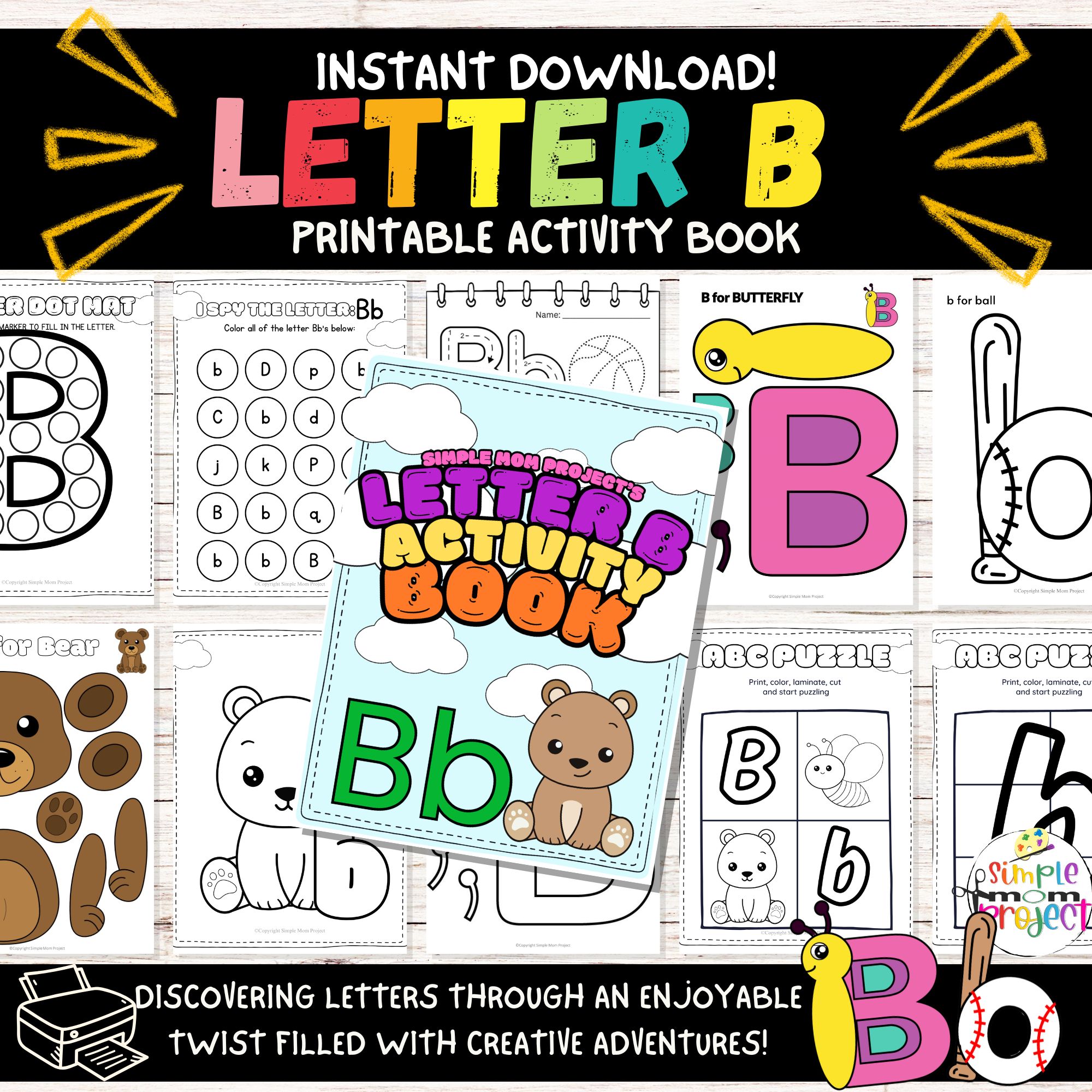 25 Page Letter B Activity Book for Preschool and Toddlers