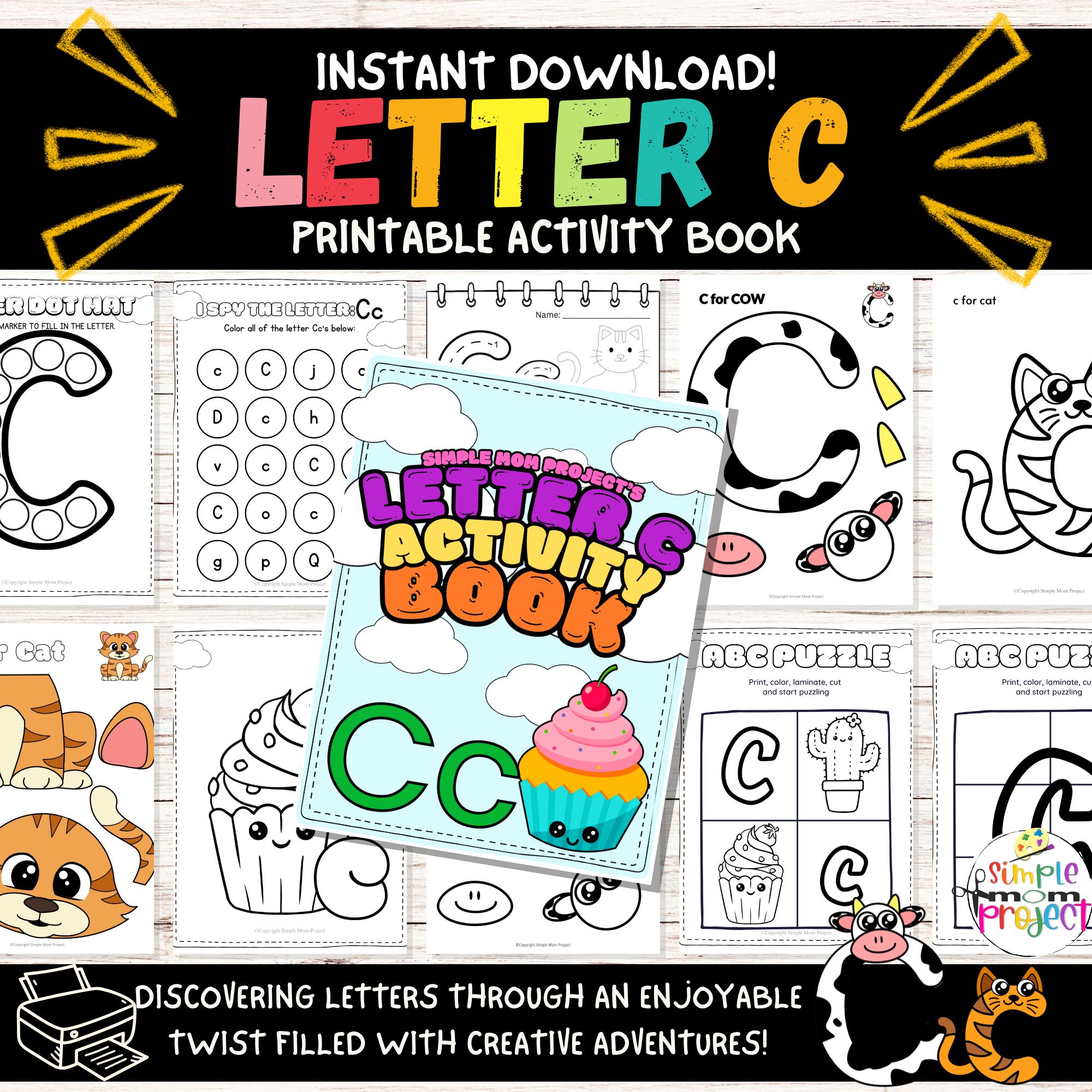 25 Page Letter C Activity Book for Preschool and Toddlers