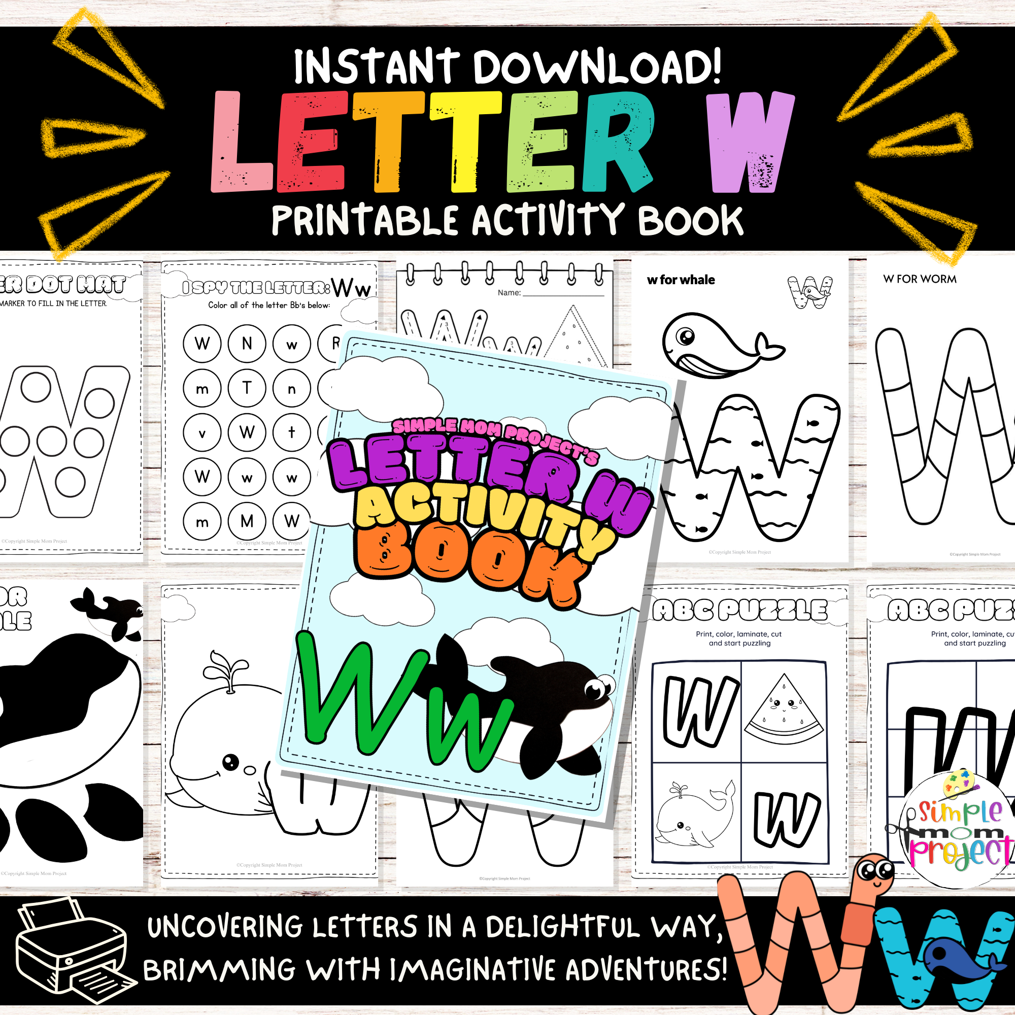 Letter W Activity Printable Book | Letter W Worksheets