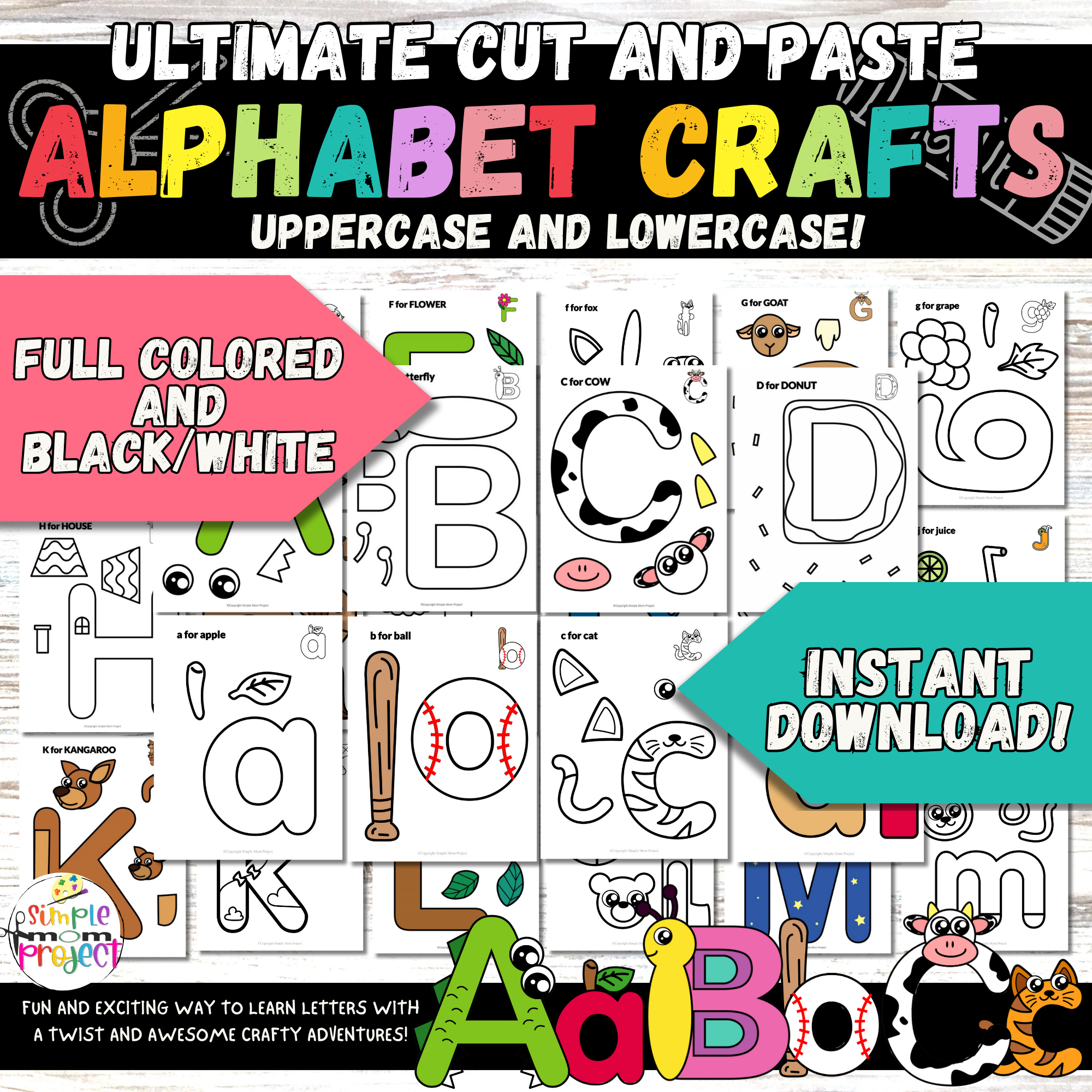 104 ULTIMATE Capital and Small Alphabet Cut and Paste Craft