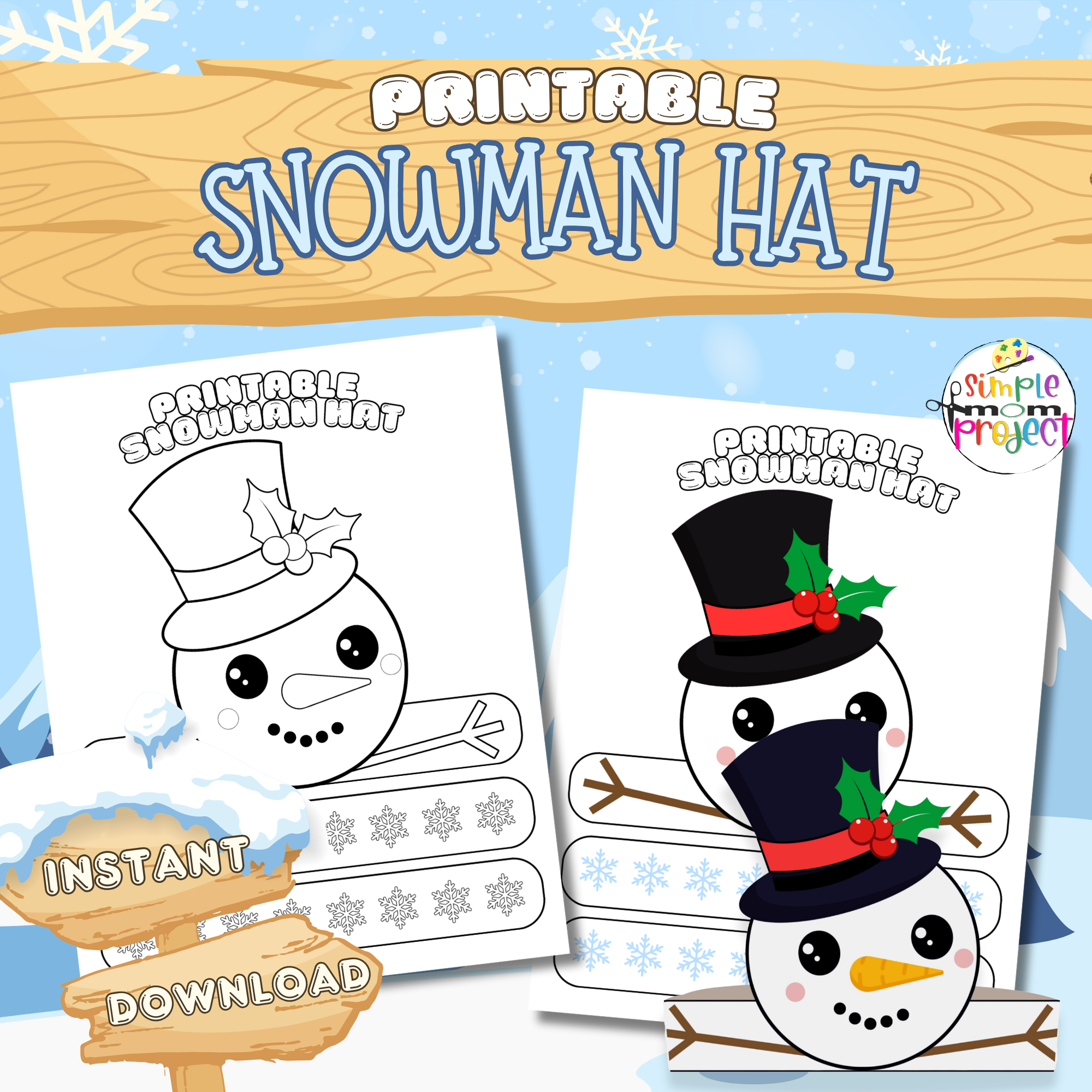 Snowman Hat Craft – Printable Winter Template for Kids