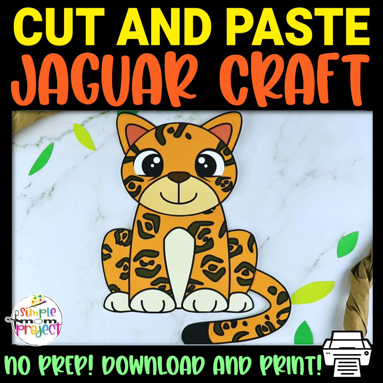 Jaguar Craft – Easy Printable Cut & Paste Activity for Kids