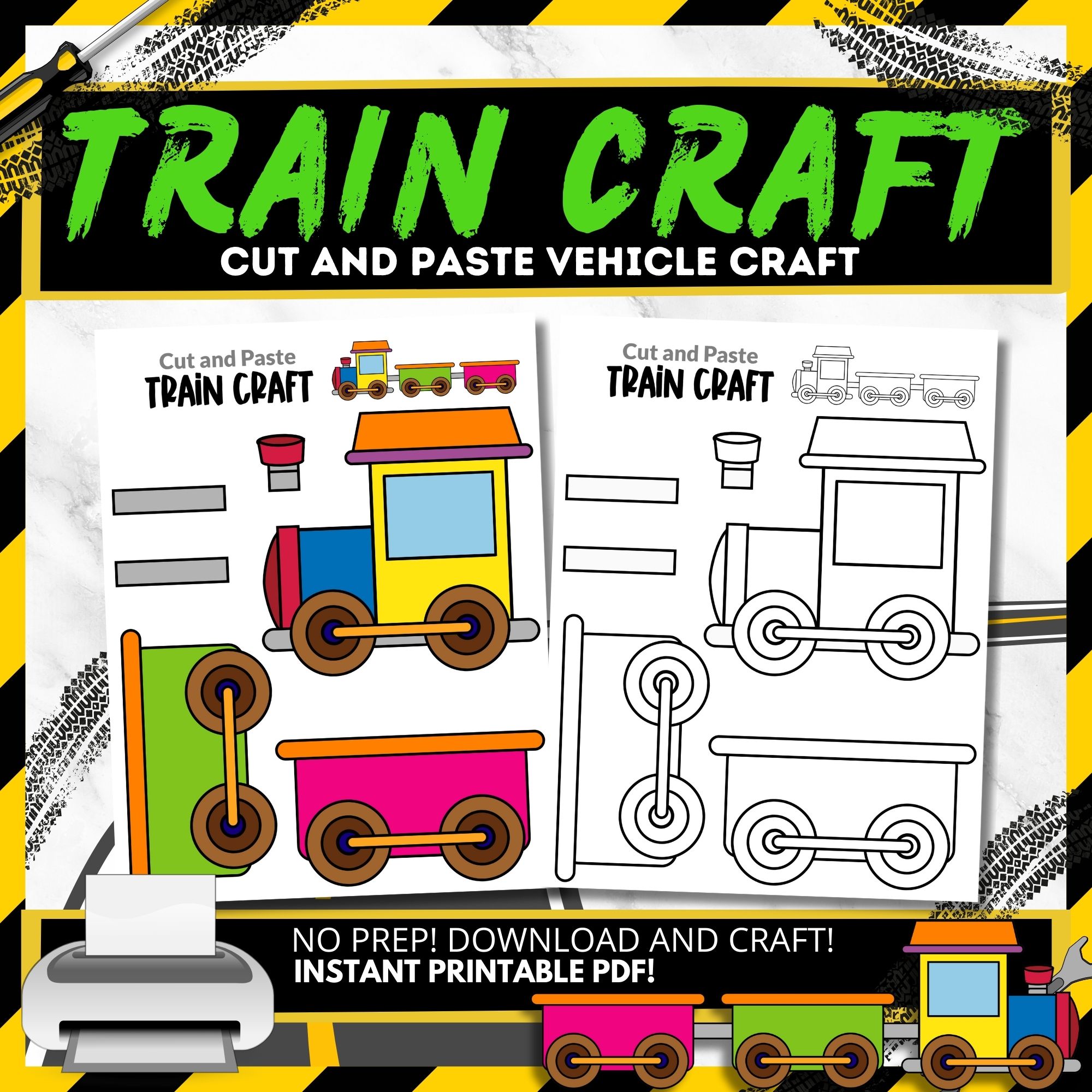 Printable Preschool Train Craft Activity | Instant Download