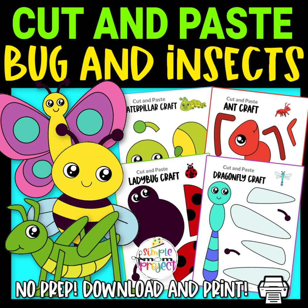 20 Easy and Fun Insect and Bug Cut and Paste Craft Instant Printable