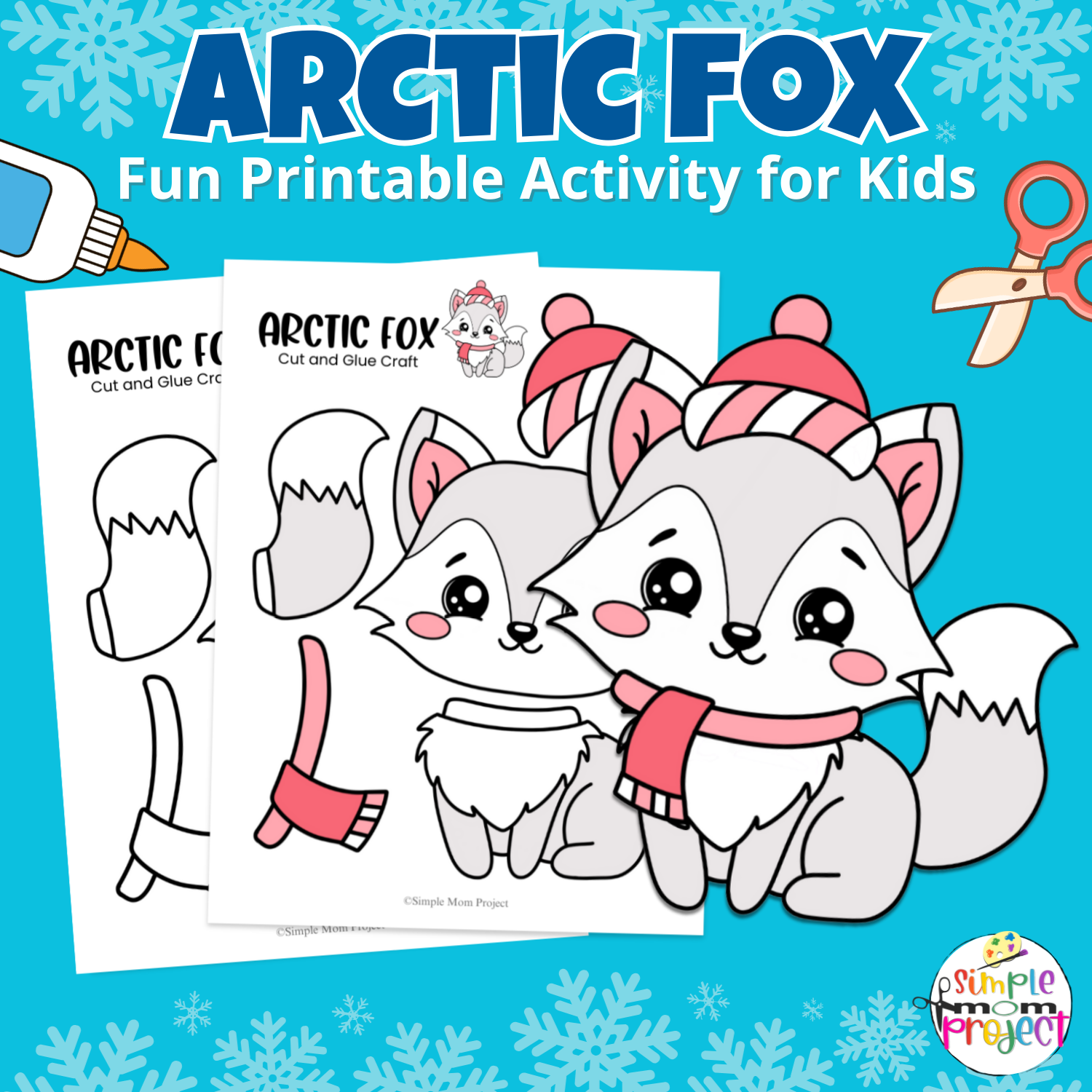 Arctic Fox Craft | Printable Winter Animal Cut & Paste Fun for Kid