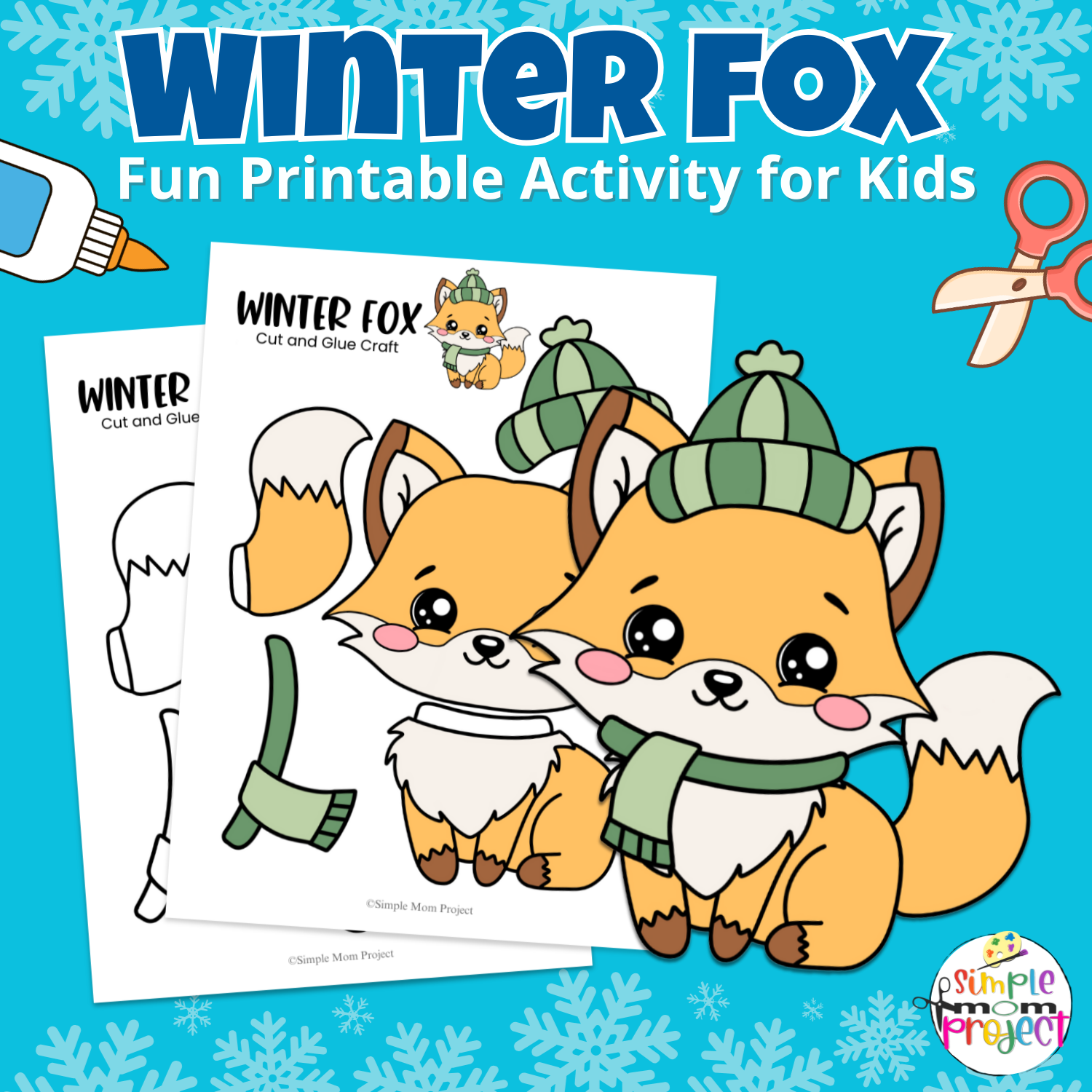 Printable Winter Fox Craft – Easy Cut & Paste Animal Activity for Kids