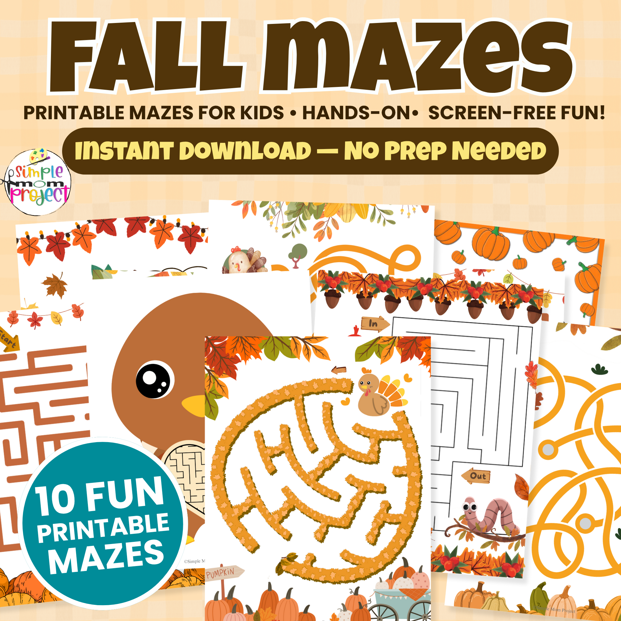 Printable Fall Mazes for Kids | 10 Fun Maze Worksheets