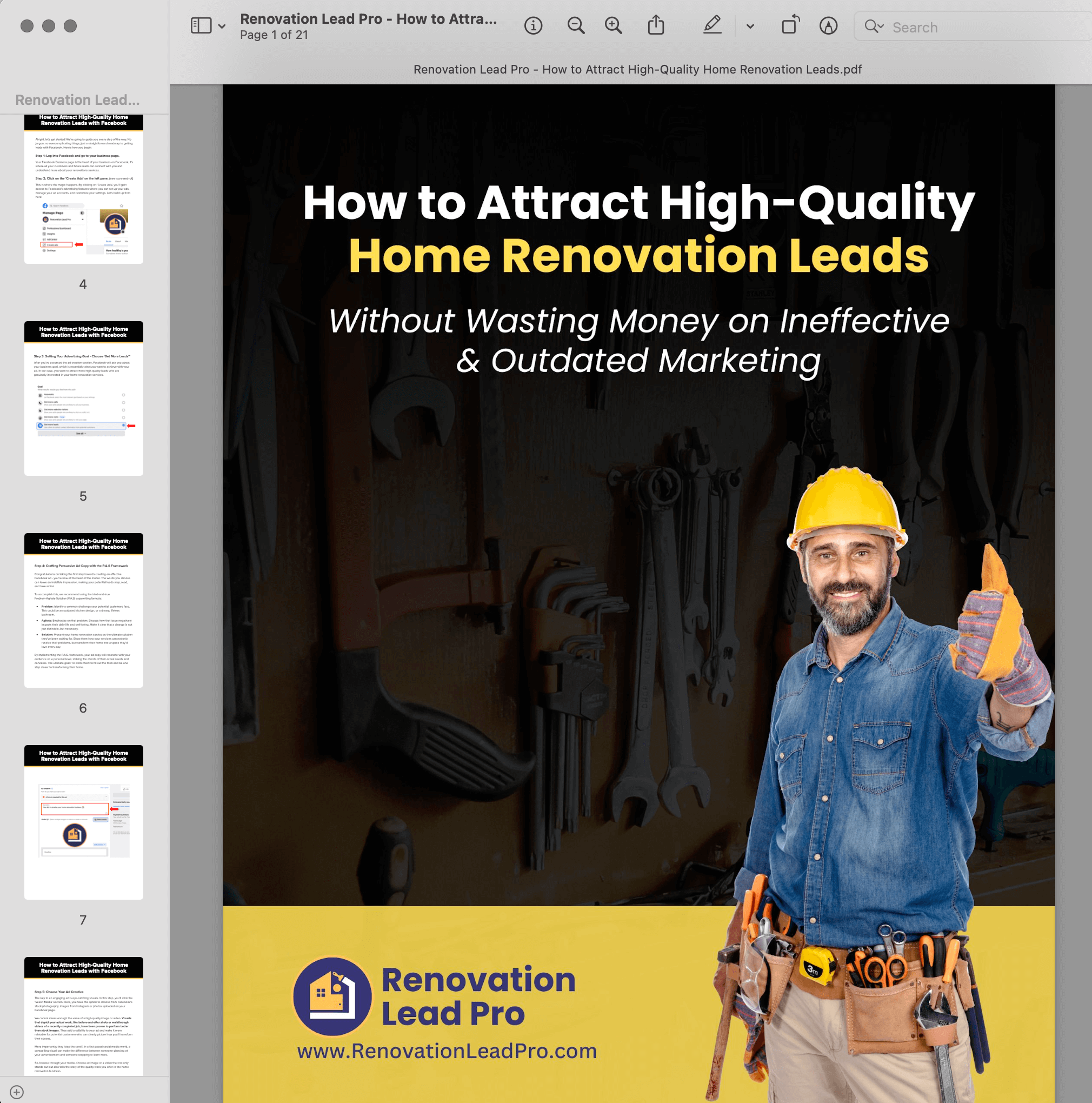 Renovation Lead Pro - Free Guide for Home Renovation Contractors