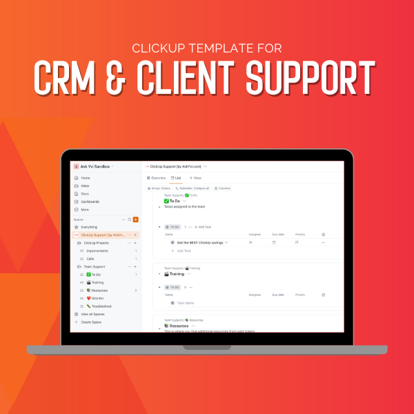 CRM & Client Support ClickUp Template