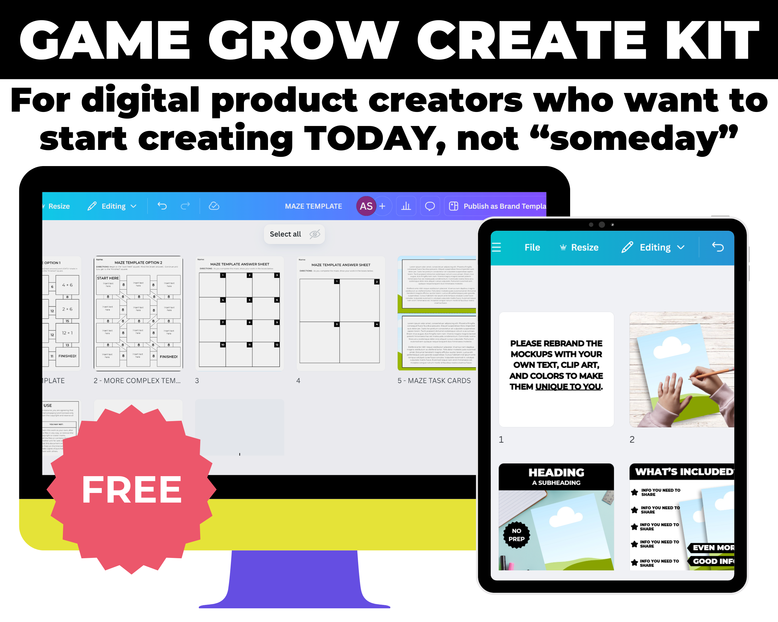 Game Grow Create Kit for Digital Product Creators
