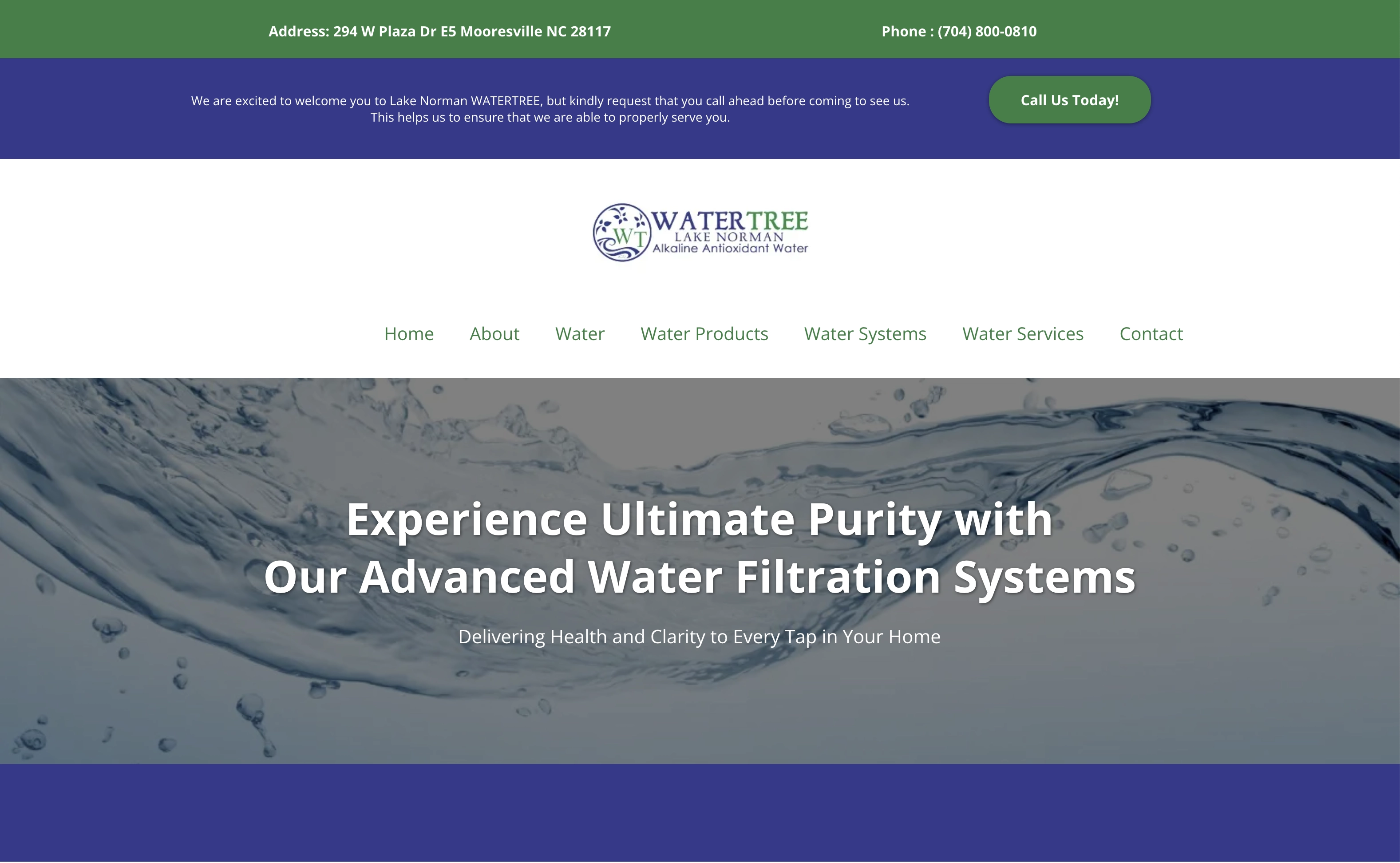 Advanced Home Water Filtration Systems - Lake Norman WATERTREE