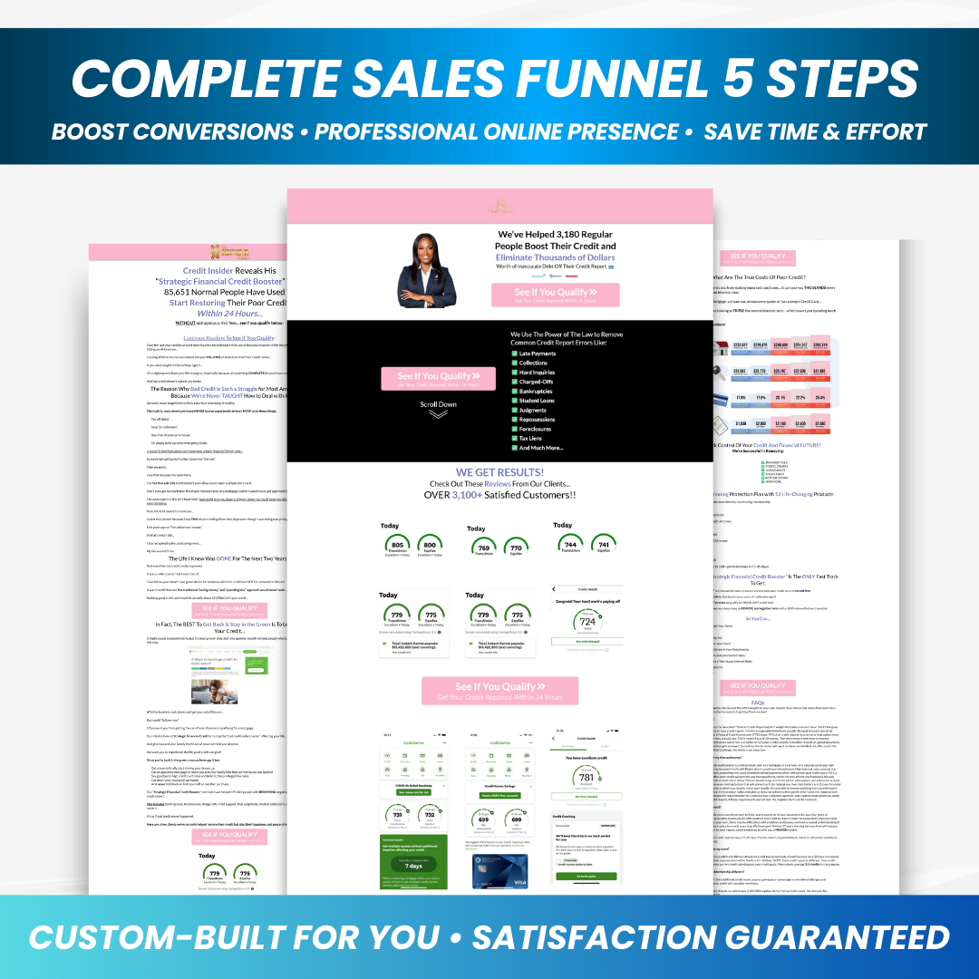 Complete Sales Funnel for Credit Businesses | Custom, High-Converting