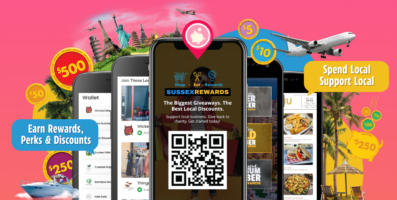 Welcome To Sussex Rewards. Save Money. Support Local!