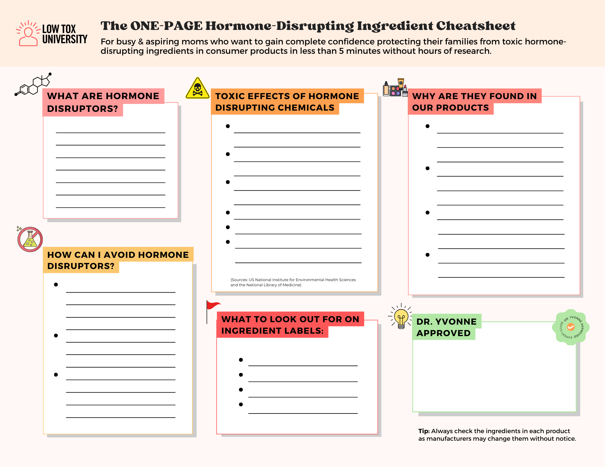 The ONE-PAGE Hormone-Disrupting Beauty Ingredient Cheatsheet: